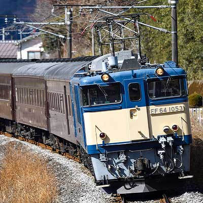 GV-E197形が旧形客車・EF64 1053を連結して試運転｜鉄道ニュース｜2025年2月20日掲載｜鉄道ファン・railf.jp